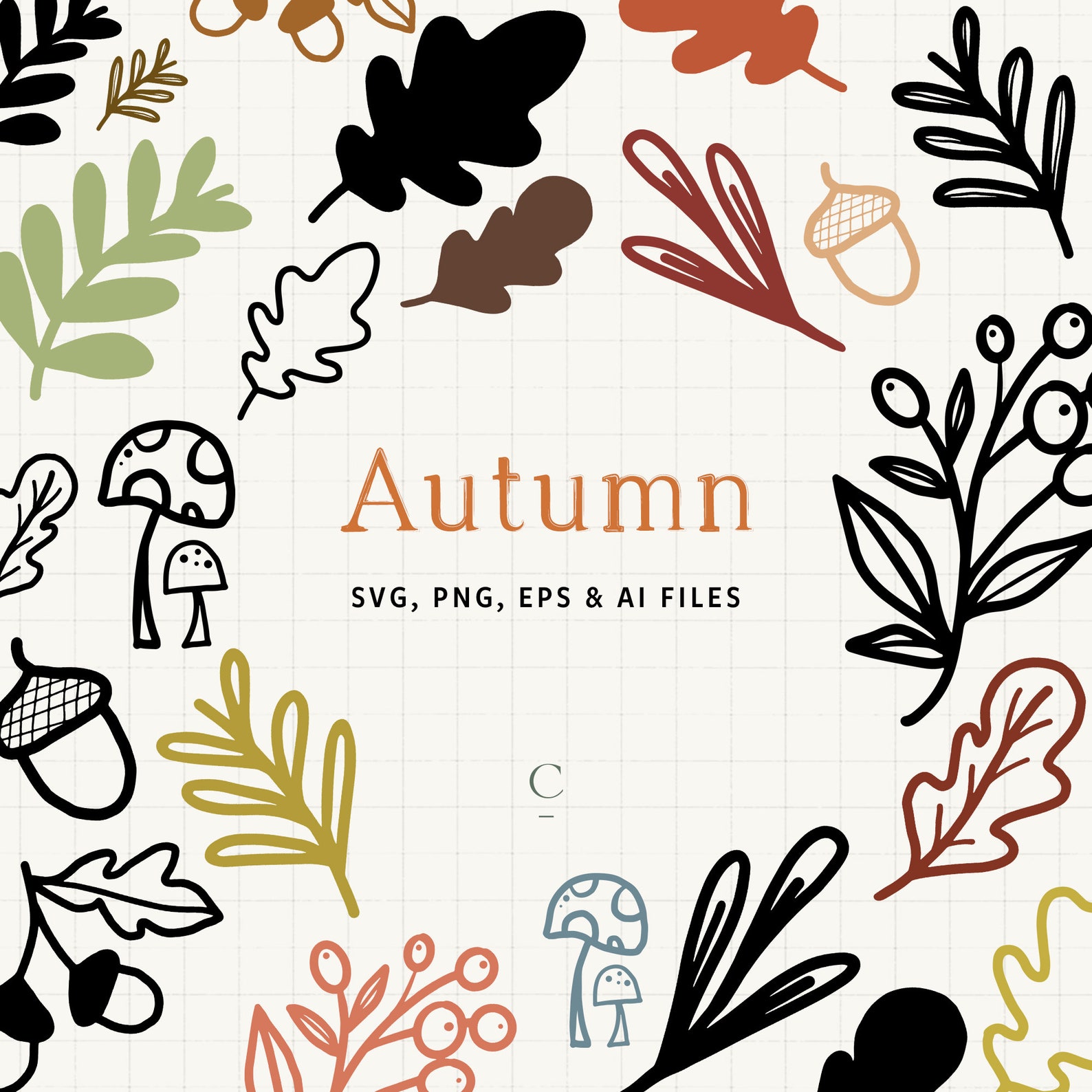 Fall SVG Elements Autumn Png Files Commercial Use Fall - Etsy