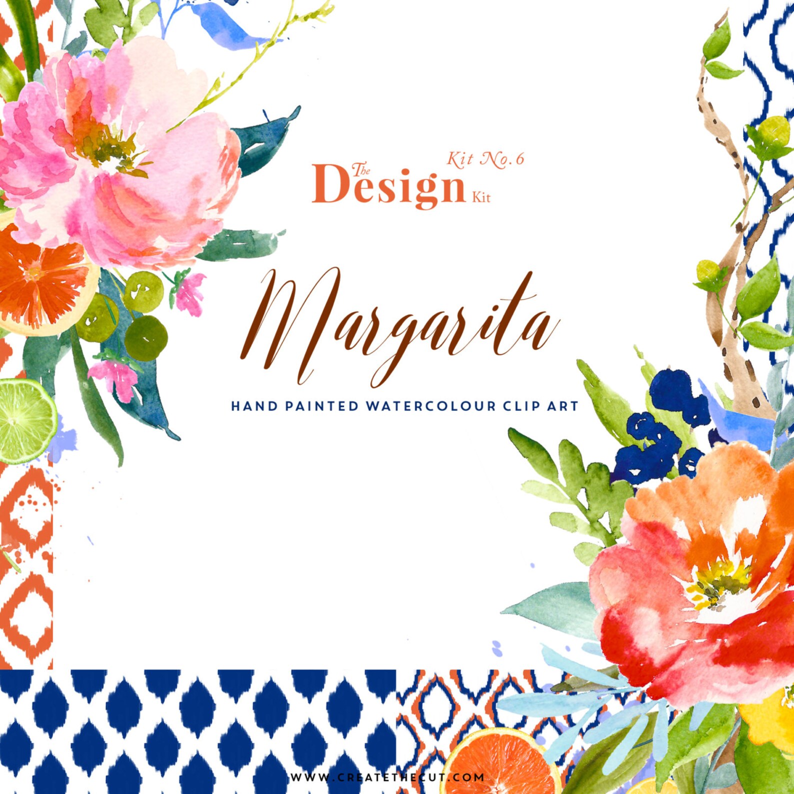 Margarita Design Kit Hand-painted Watercolour Floral Clip | Etsy