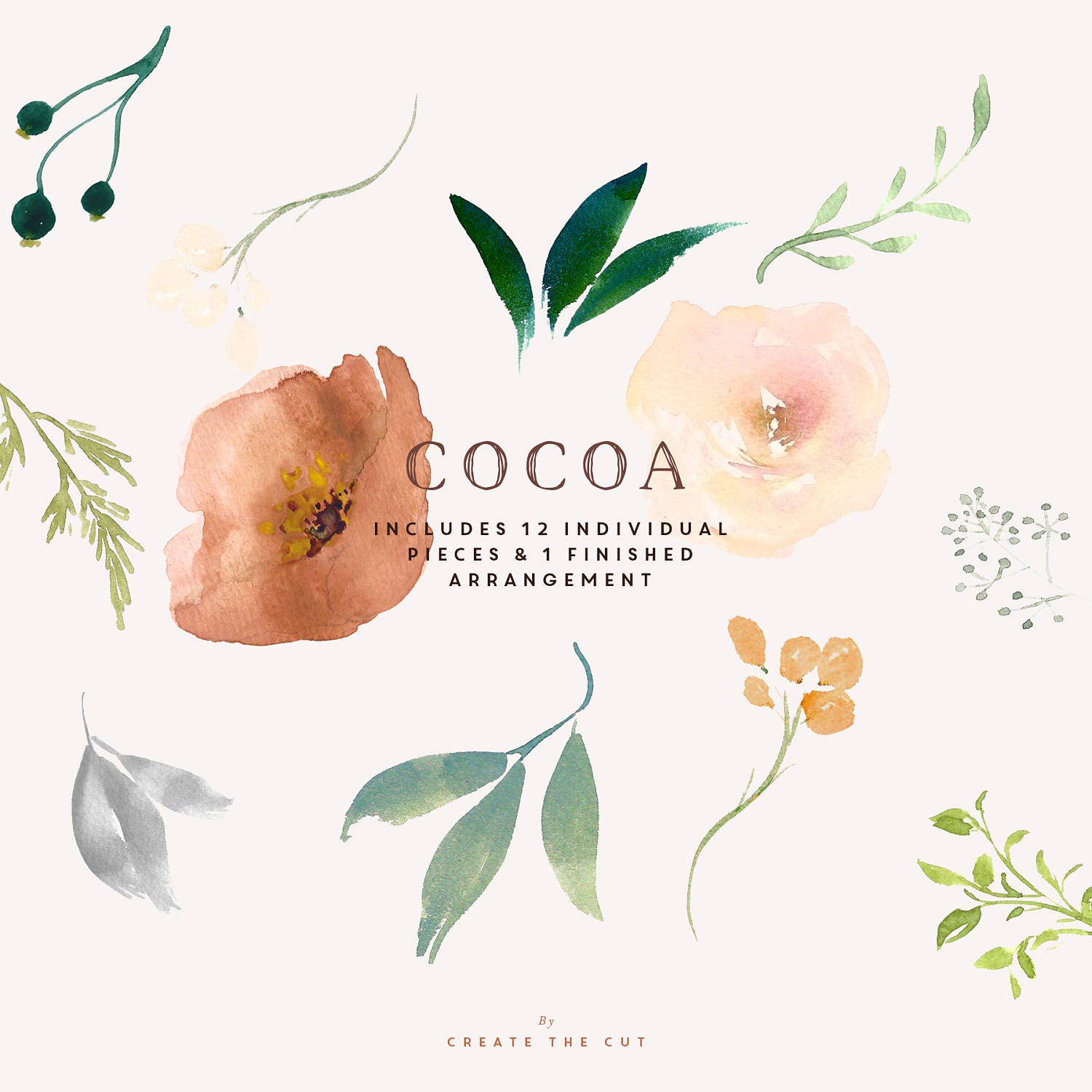 Hand Painted Watercolor Rose Clip Art Watercolor Floral - Etsy