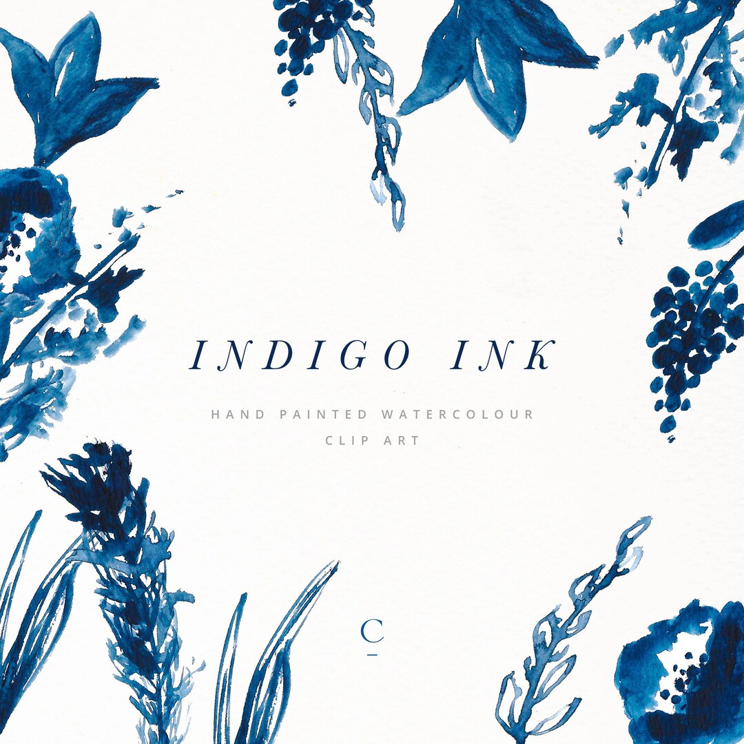 Indigo Ink | Watercolour Hand-painted Clip Art | Blue Hyacinth ...