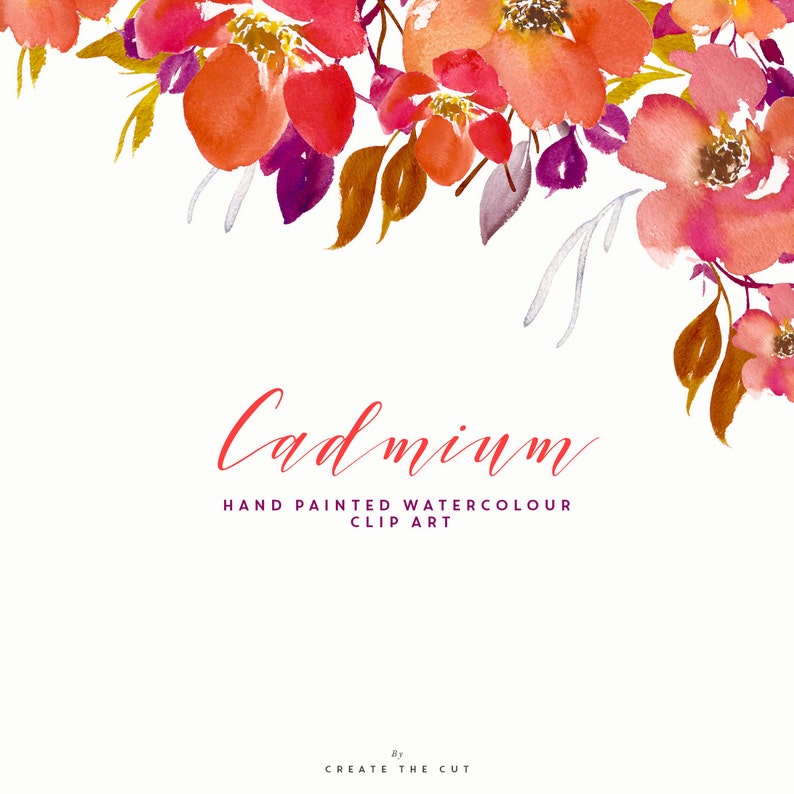 Watercolour Flower Clip Art Hand Painted Floral Clipart | Etsy