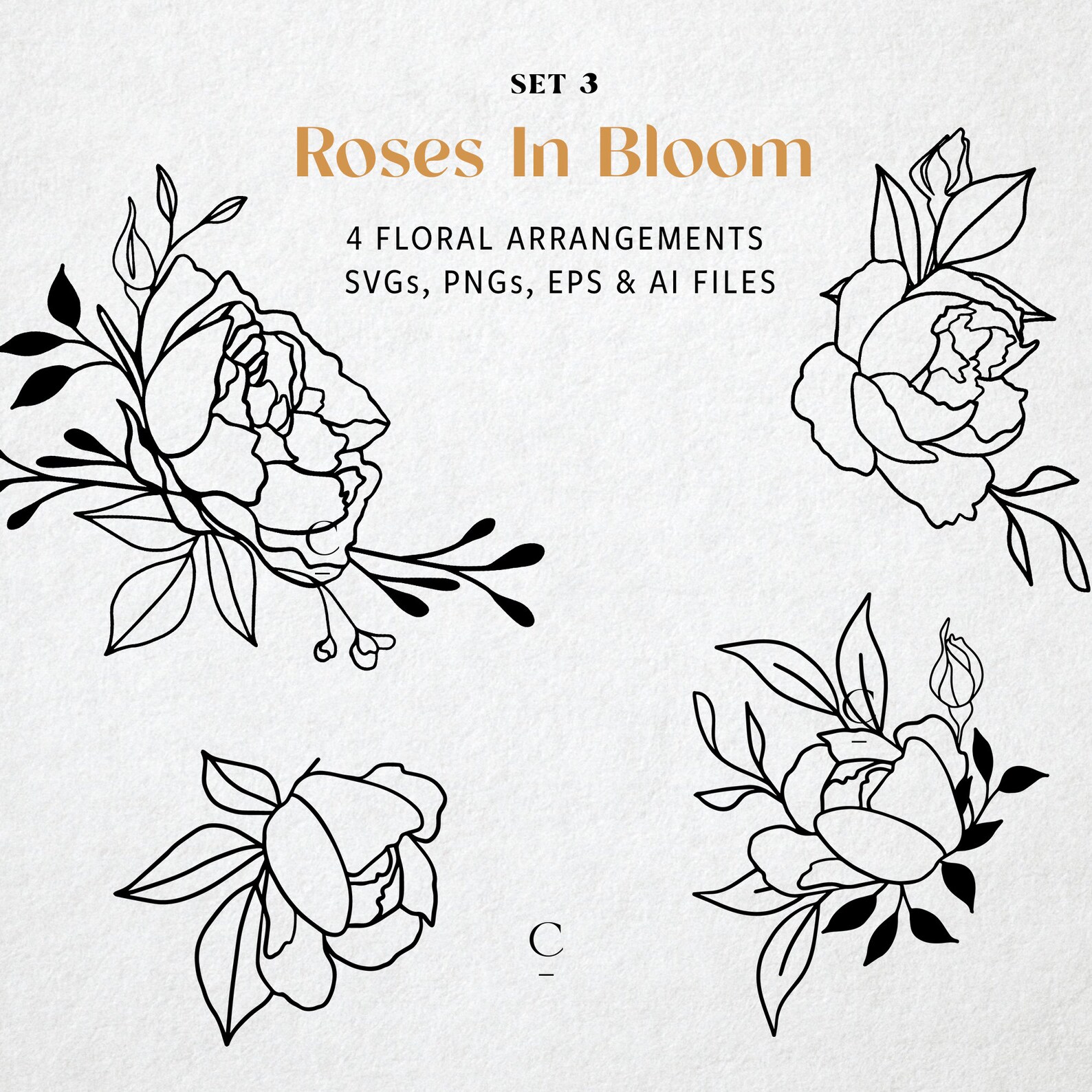 4 Rose SVG Arrangements - Floral SVG Files for Cricut & Silhouette ...