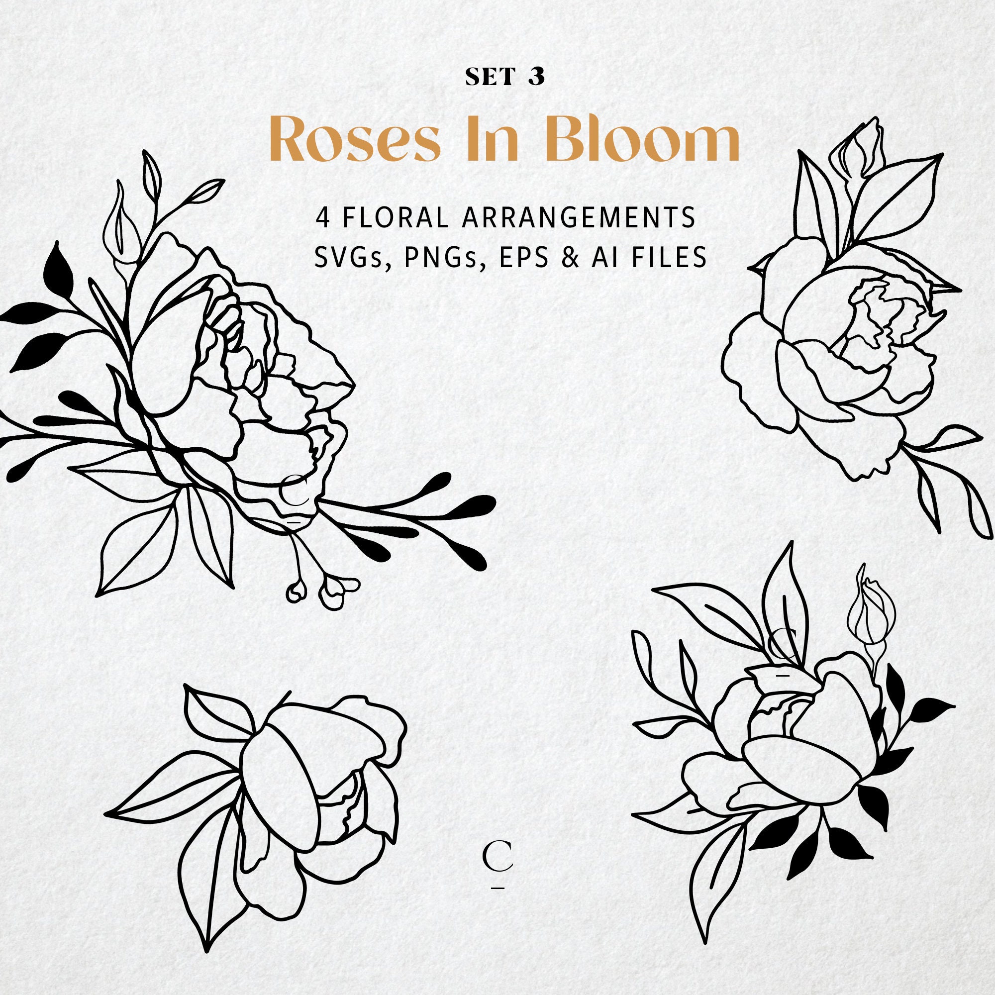 4 Rose SVG Arrangements Floral SVG Files for Cricut & - Etsy UK