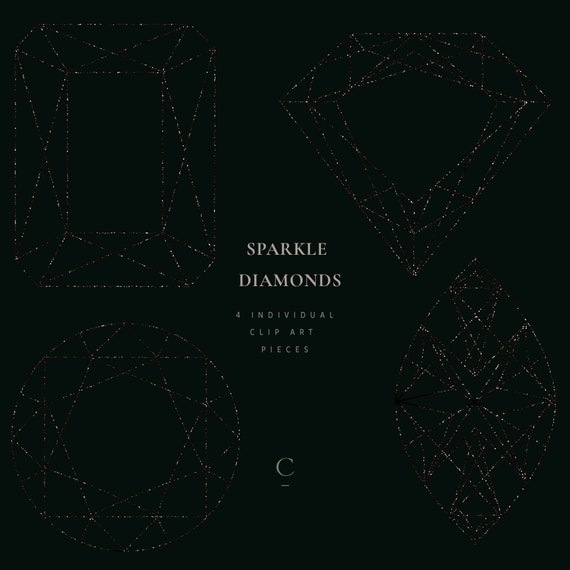Sparkle Diamonds Digital Clip Art Glitter Diamond Shaped | Etsy