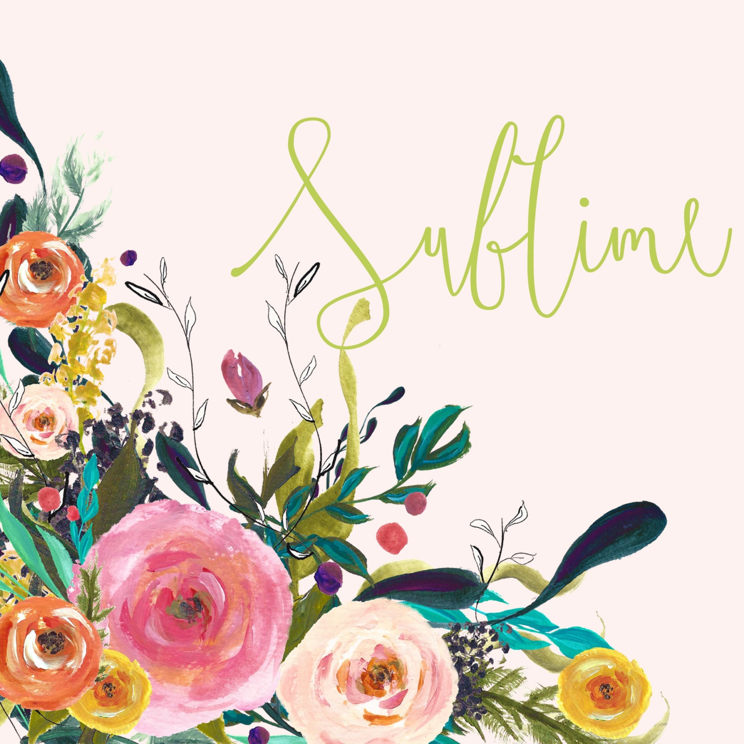 Sublime Hand-painted Flower Clip Art Collection Roses | Etsy