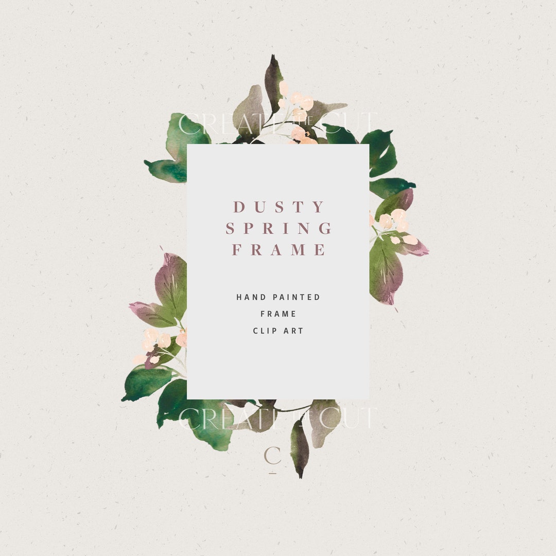 Clipart Dusty Spring Frame - Watercolor Clipart - Digital Download ...