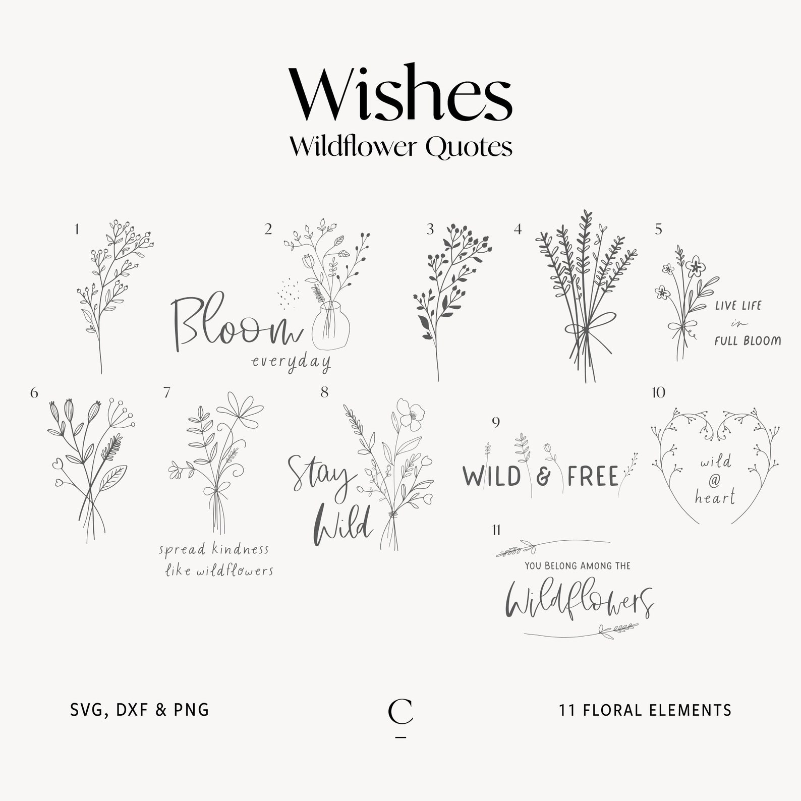 11 Premium Wildflower SVG Svg Files for Cricut Wildflower - Etsy