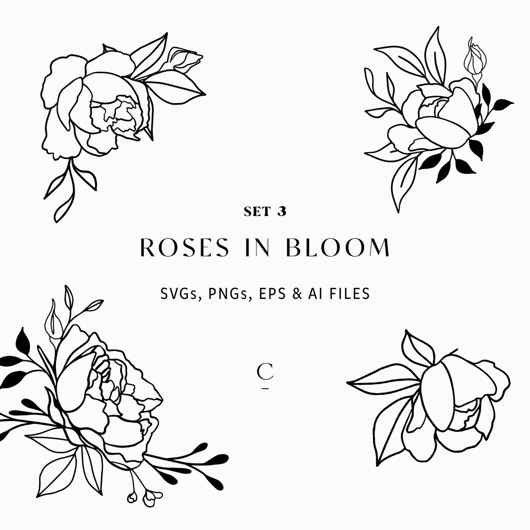 4 Rose SVG Arrangements - Floral SVG Files for Cricut & Silhouette ...