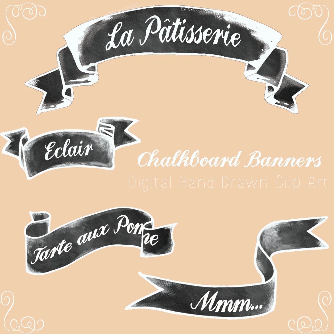 Chalkboard Banners | Illustrations Hand-drawn Clip Art | Create the Cut ...