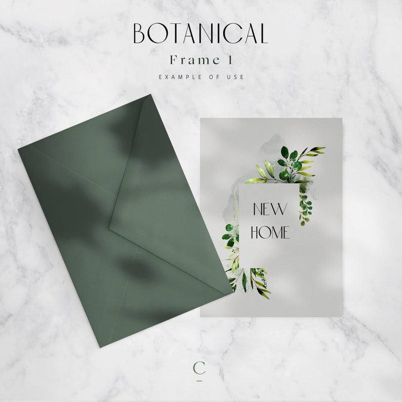 Watercolor Frame Clipart Watercolor Greenery Botanical - Etsy