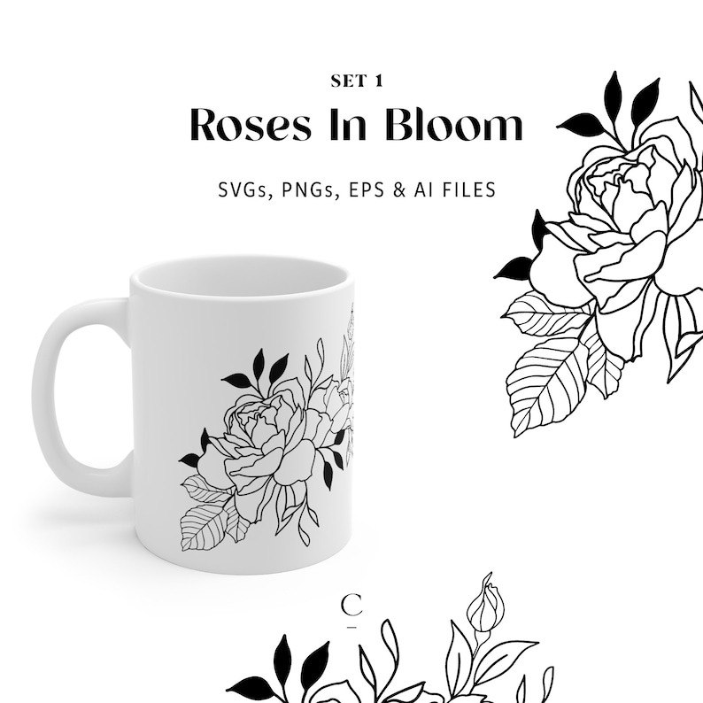 2 Rose Svg Flower Svg Commercial Use SVG Files for Cricut - Etsy