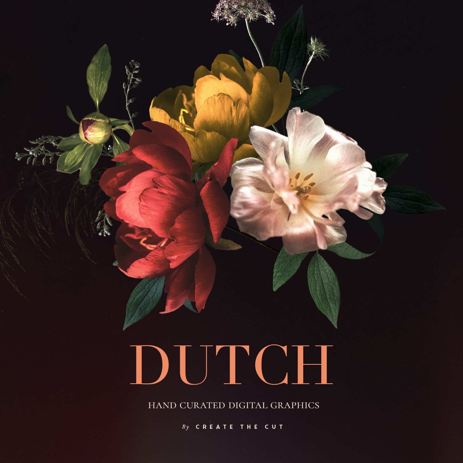 Dutch Floral Clipart - Real Flower Clip Art - Digital Floristry ...