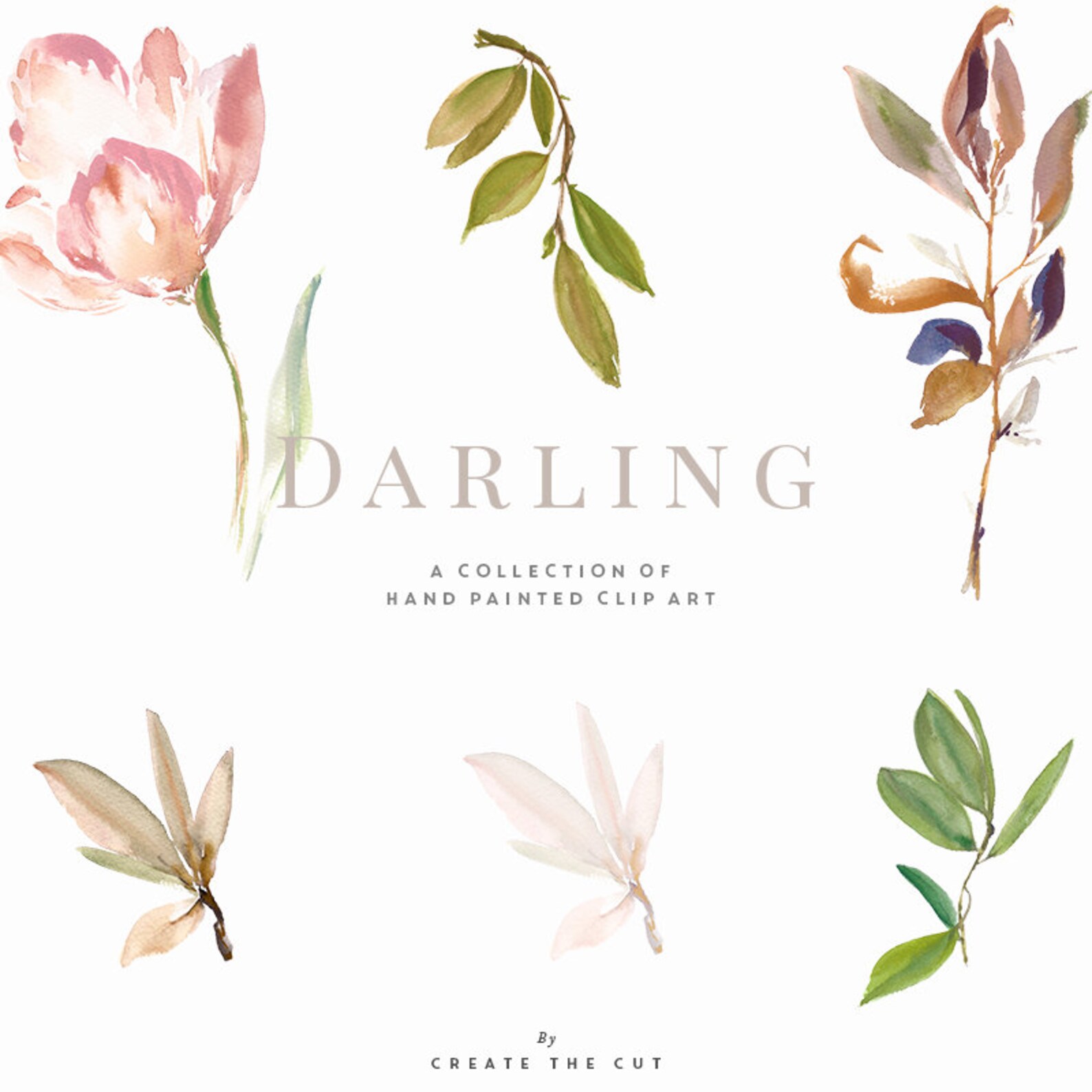 Watercolor Flower Clipart With Transparent Backgrounds PNG - Watercolor ...