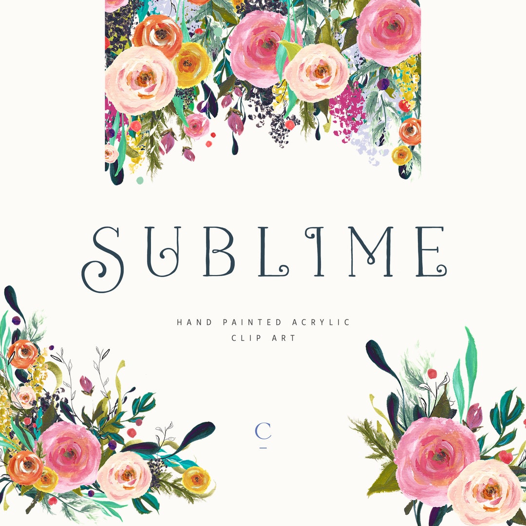 Sublime | Hand-painted Flower Clip Art Collection | Roses | Syringa ...