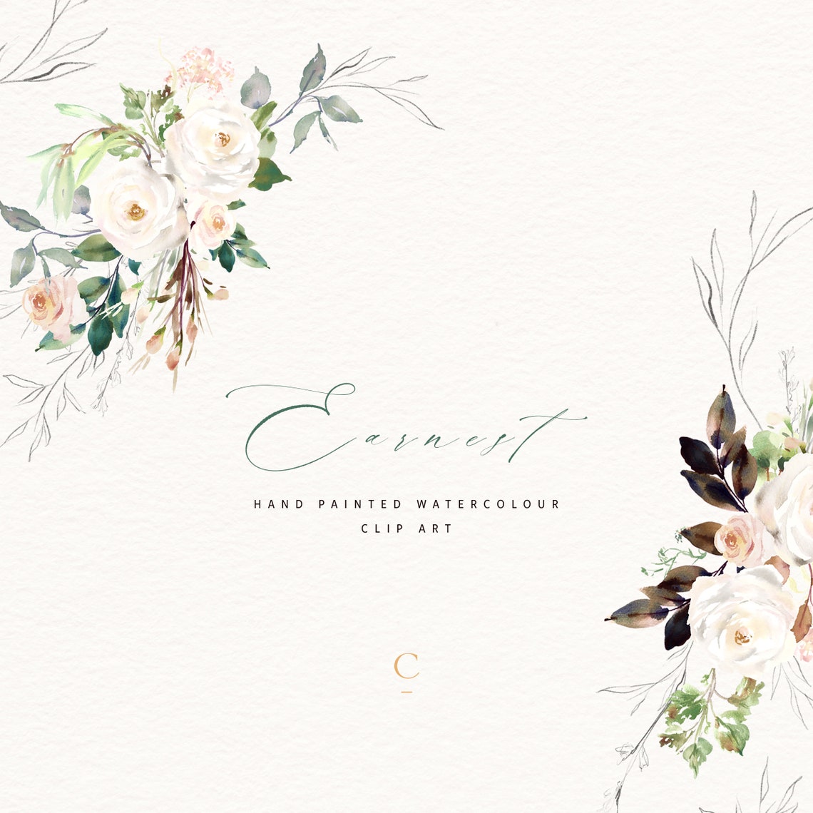 Watercolor Floral Clipart Watercolor Flowers Wedding - Etsy