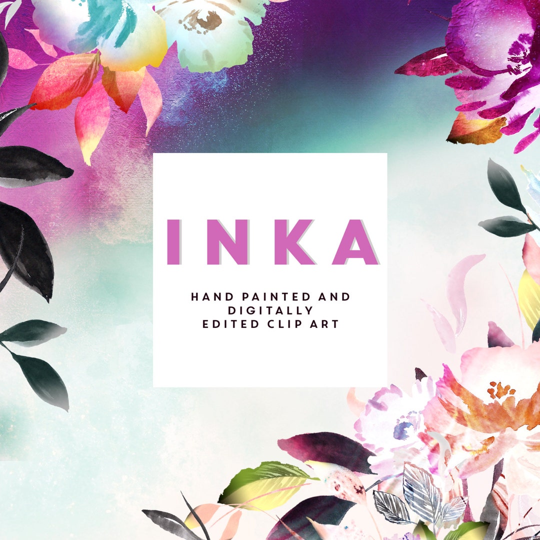 Inka Design Kit Flower Watercolour Clip Art Designer - Etsy UK