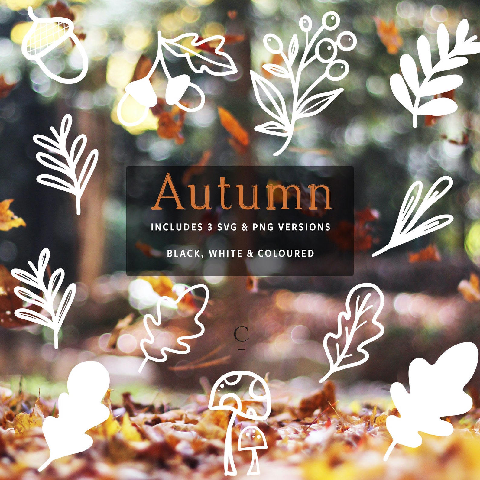 Fall SVG Elements Autumn Png Files Commercial Use Fall | Etsy