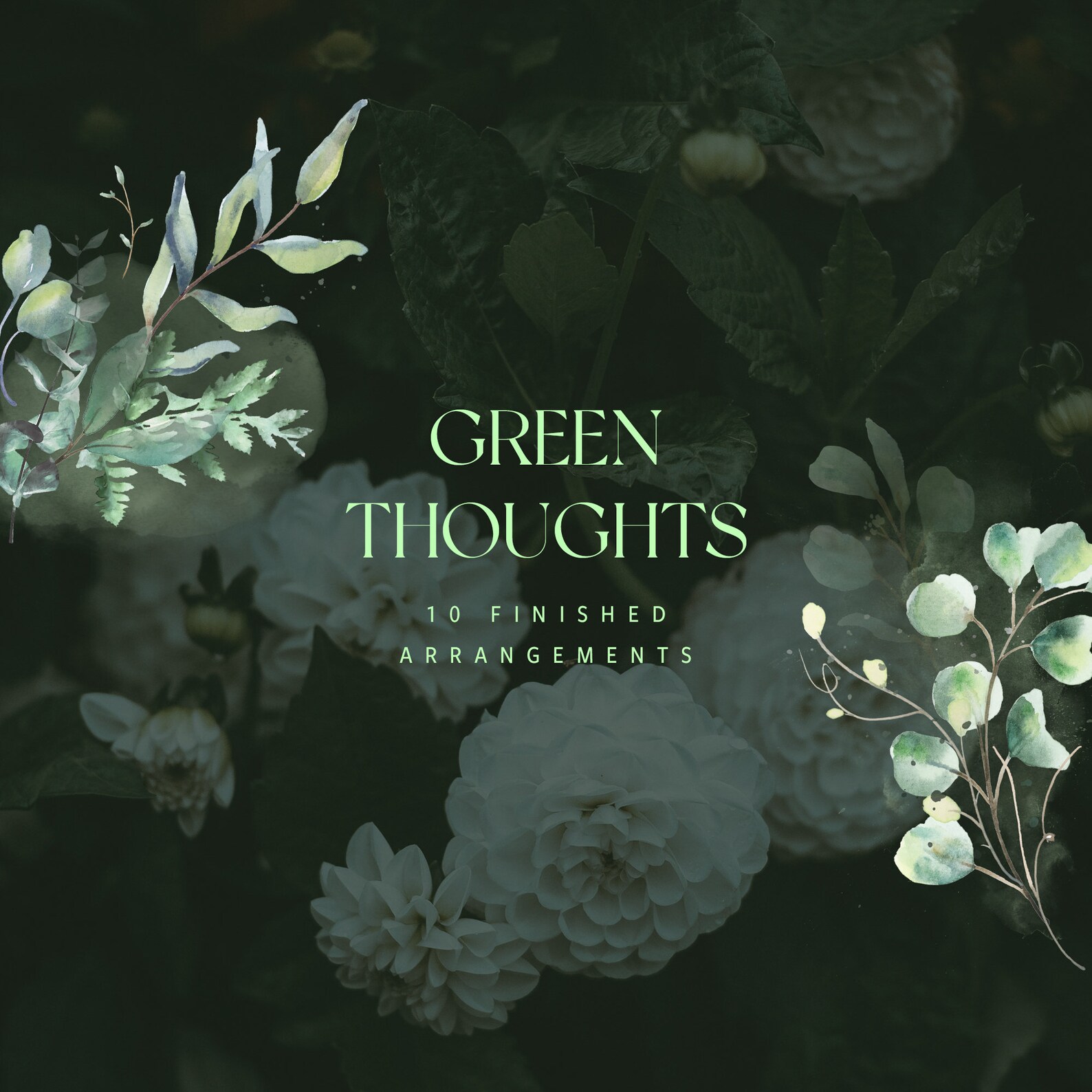 Watercolor Bouquet Bundle Watercolor Greenery Eucalyptus | Etsy