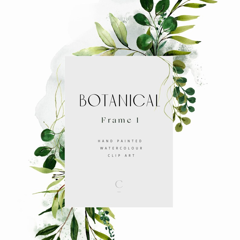 Watercolor Frame Clipart Watercolor Greenery Botanical - Etsy