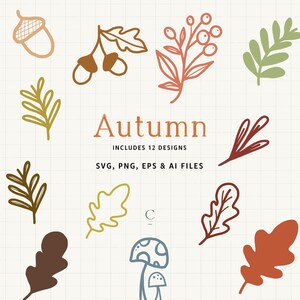Fall SVG Elements - Autumn Png Files Commercial Use - Fall Clipart ...
