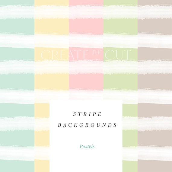 Pastels Watercolour Stripes Digital Papers 12 x | Etsy
