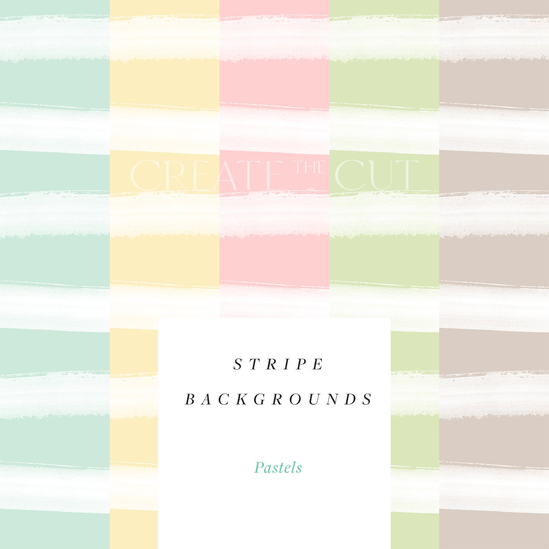 Pastels Watercolour Stripes Digital Papers 12 x | Etsy