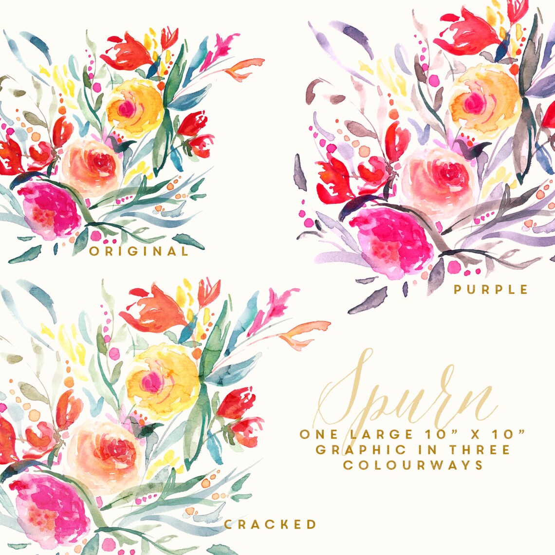 Spurn | Hand-painted Flower Clip Art | Persian Buttercups | Sparkling ...