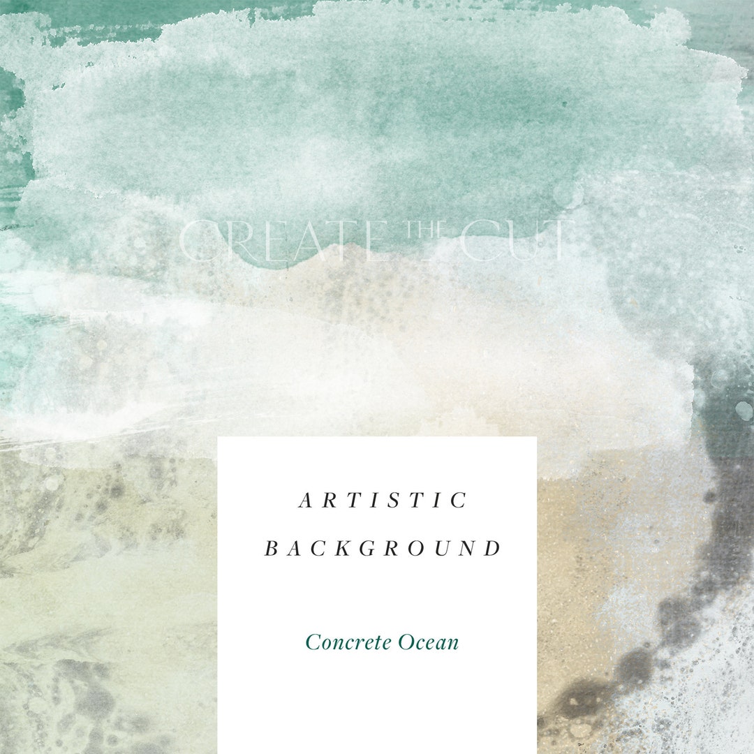 Concrete Ocean | Artistic Watercolour Background Digital Paper | 12" X ...