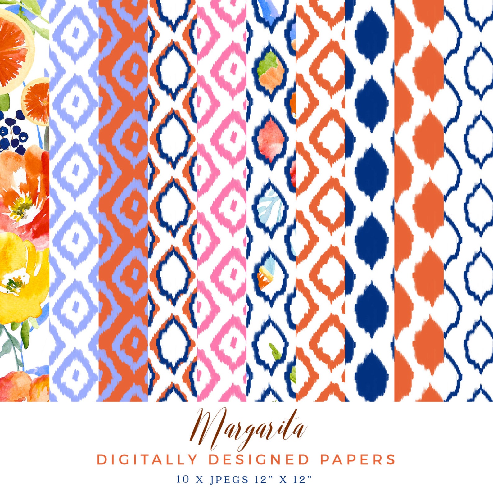 Margarita Design Kit Hand-painted Watercolour Floral Clip | Etsy