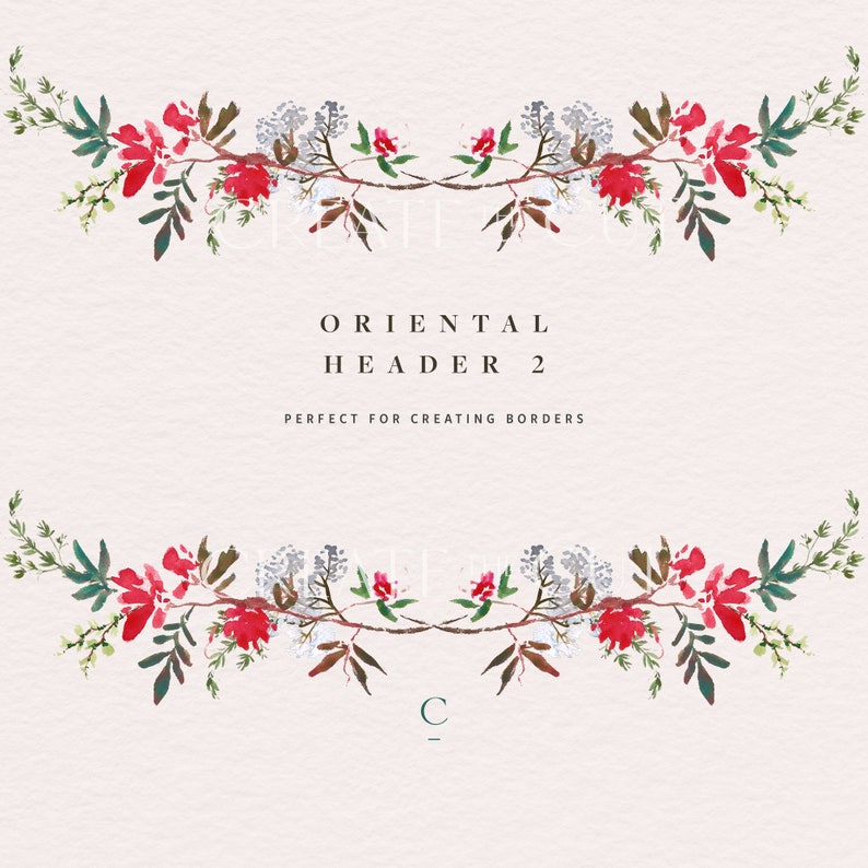 Watercolor Floral Frame Clipart Blossom Headers Watercolor | Etsy