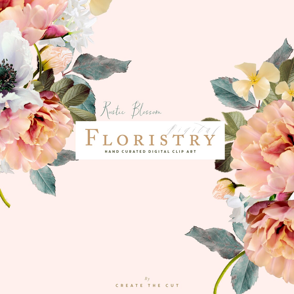 Flower Clipart - Real Floral Clip Art - Digital Art Clipart - Pink ...