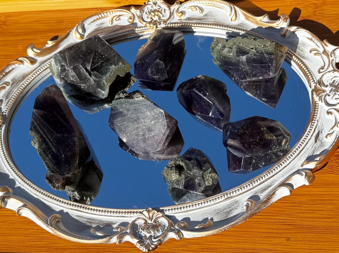 Dark Fluorite With Pyrite Freeform - YOU CHOOSE - "galaxy Fluorite" - Etsy
