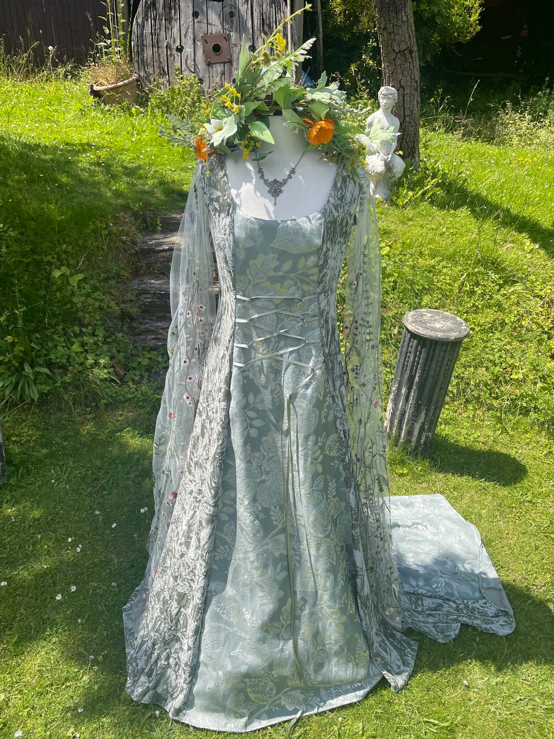 Celtic Bride Elfocore Green Fairycore Meadow Boho Goddess Medieval ...