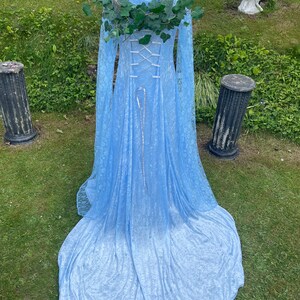 Celtic Boho Sky Blue & Lilac Fairycore Goddess Medieval Elfcore Meadow ...