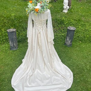 Duchess Satin Celtic Celestial Moon & Stars Ivory Boho Fey Medieval ...