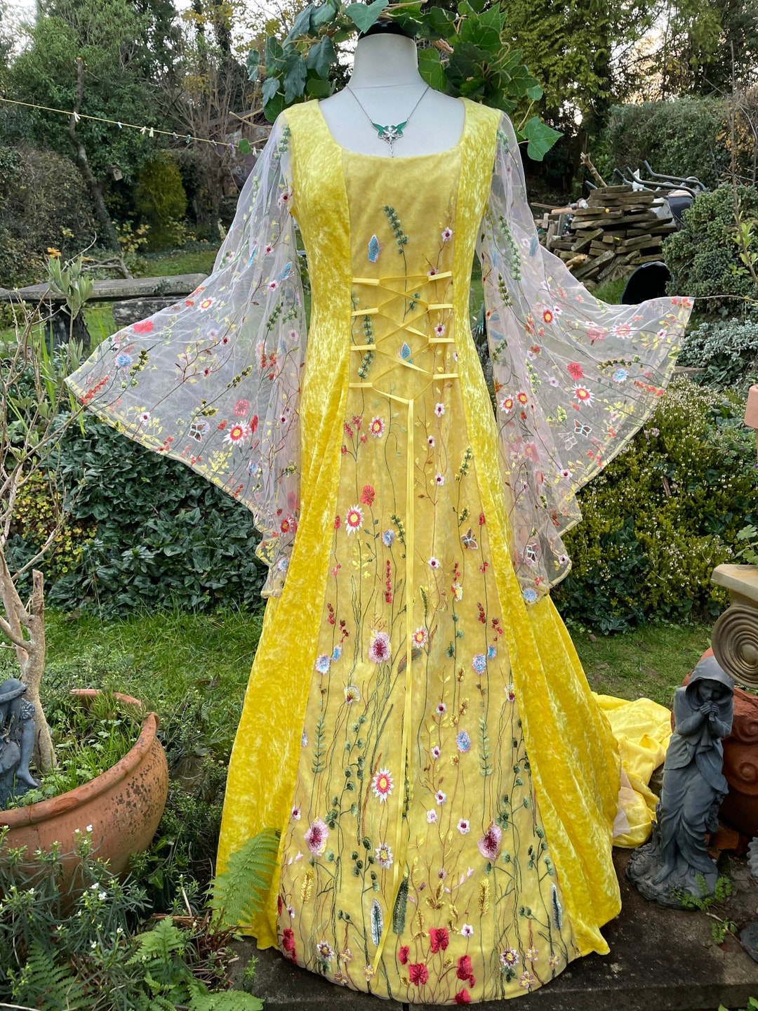 Celtic Sunshine Yellow Fairycore Boho Summer Solstice Meadow Medieval ...