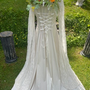 Elfcore Pale Champagne Ivory Duchess Satin Bride Ivory Fairycore Meadow ...