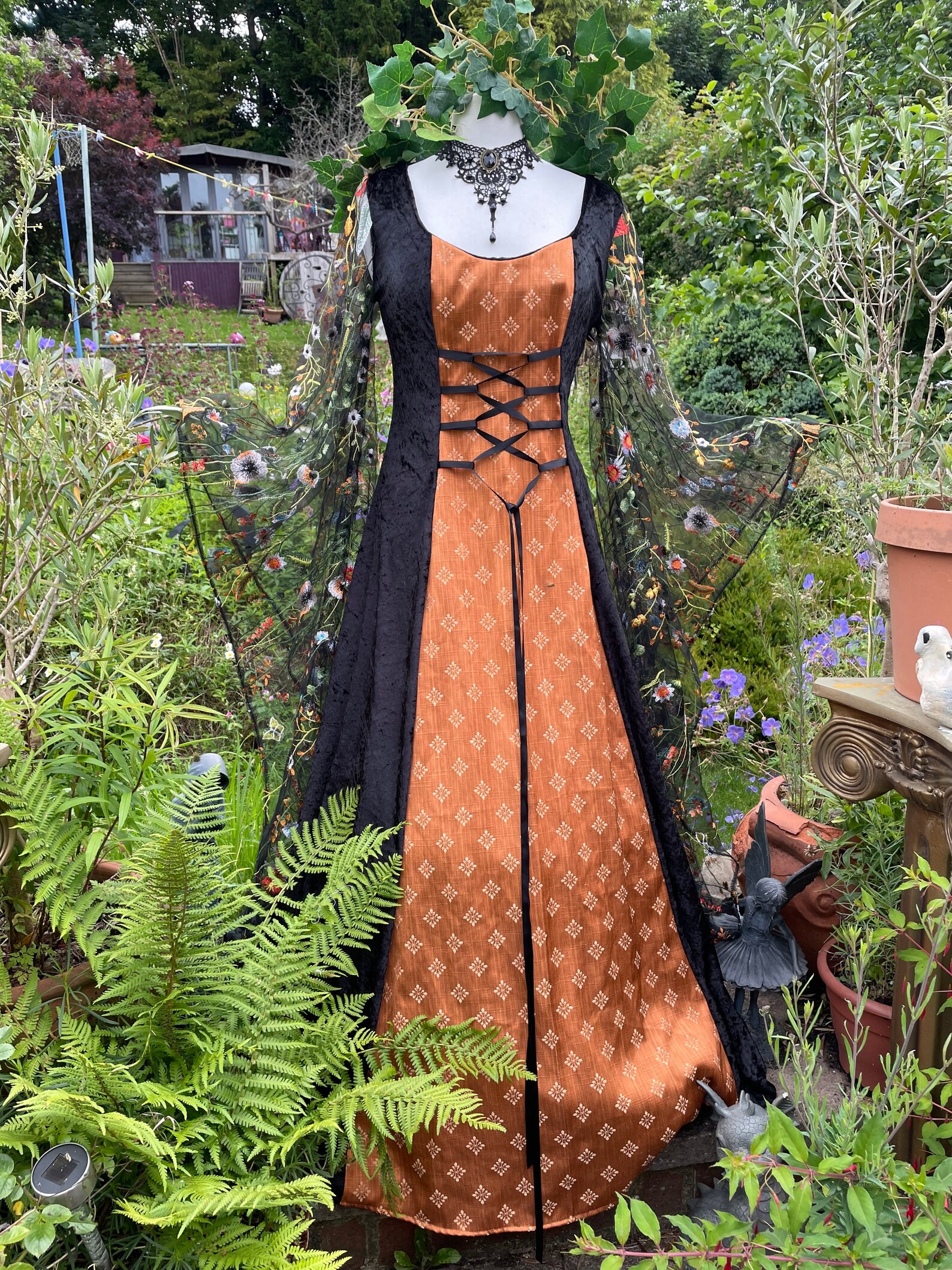 Black and Orange Goth Autumn Meadow Samhain Halloween ball | Etsy