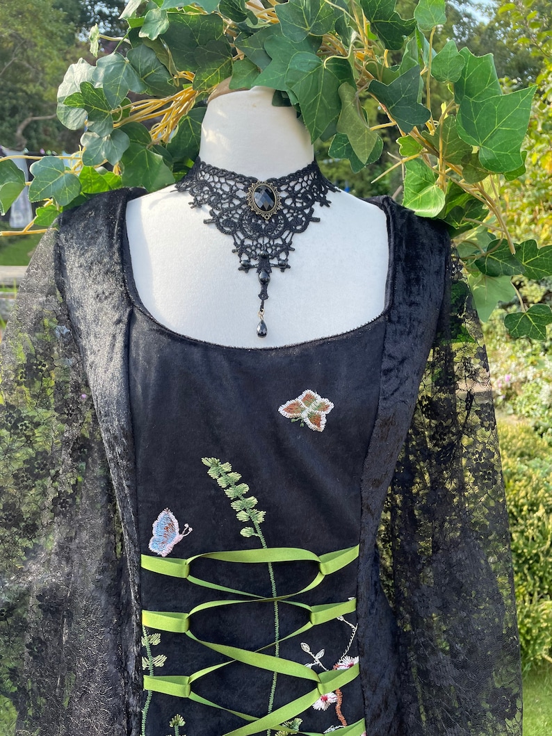 Gothic Vampire Samhain Black Halloween Ball Gown Meadow Boho | Etsy