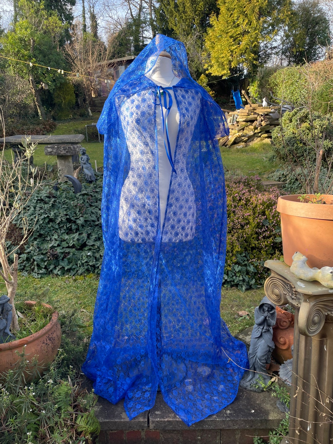Royal Blue Boho Lace Pre Raphilite Elven Woodland Fairy Medieval ...