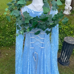 Celtic Boho Sky Blue & Lilac Fairycore Goddess Medieval Elfcore Meadow ...