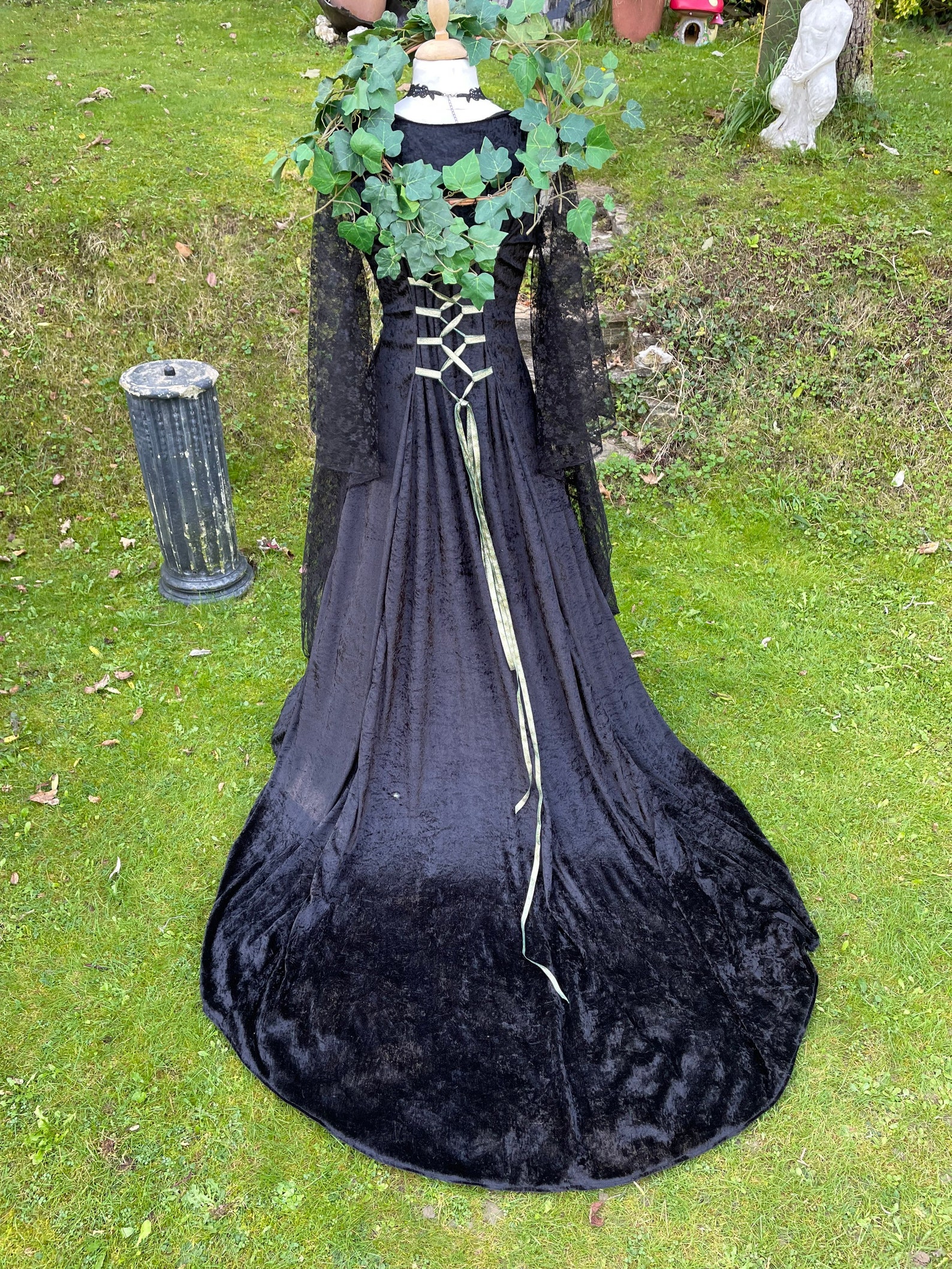 Gothic Vampire Samhain Black Halloween Ball Gown Meadow Boho | Etsy