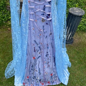 Celtic Boho Sky Blue & Lilac Fairycore Goddess Medieval Elfcore Meadow ...