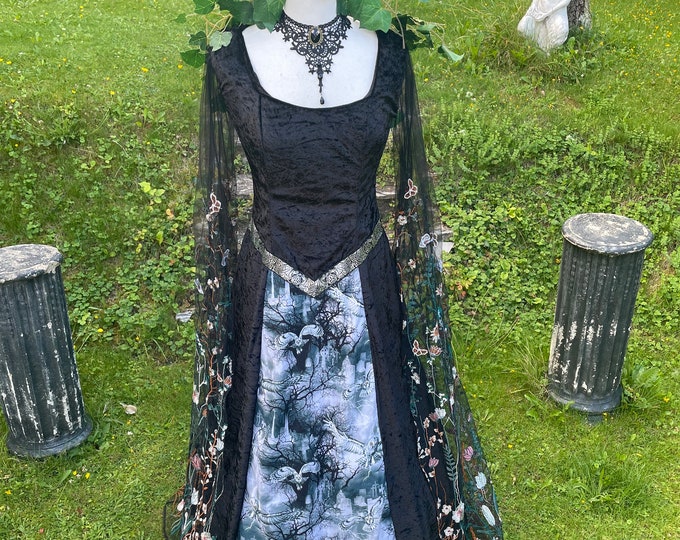 Bespoke Witchcore Goth "timeless Owls in the Graveyard Night " Tudor ...