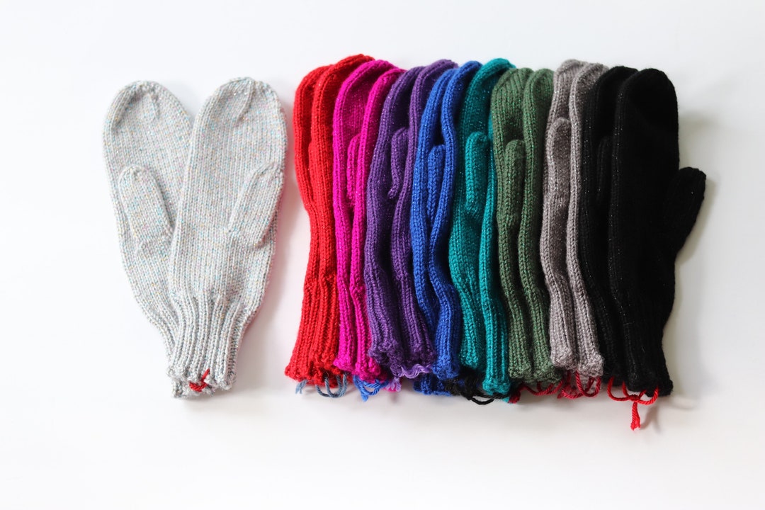 Hand-knitted Sparkly Mittens - Adult Sizes - Soft and Stretchy Acrylic ...