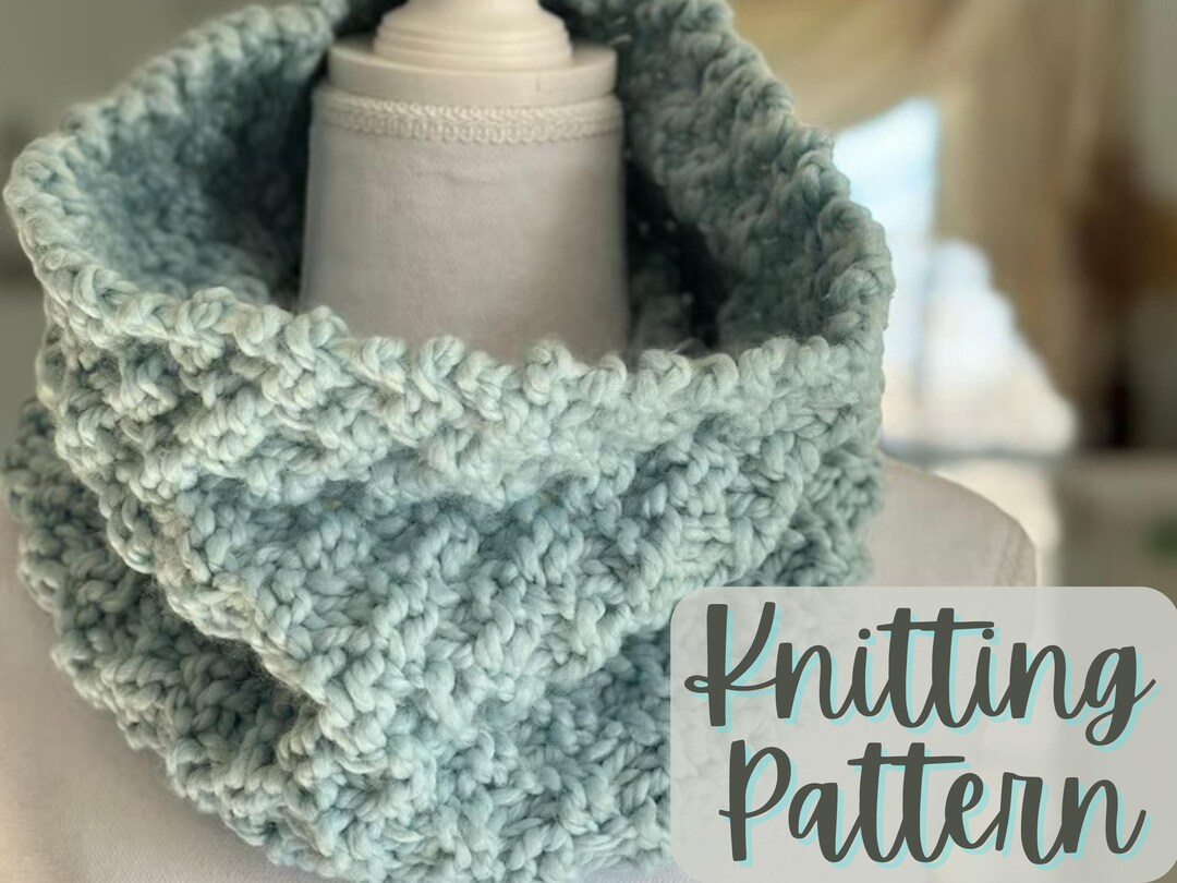 Super Bulky Cowl Knitting Pattern – Double Moss Stitch (PDF Pattern) - Etsy
