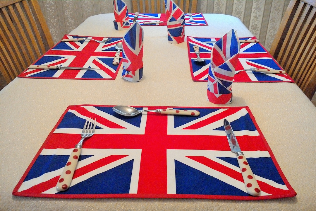 80 Years D-day Celebratory Union Jack Flag Table/placemats Set of 4 ...