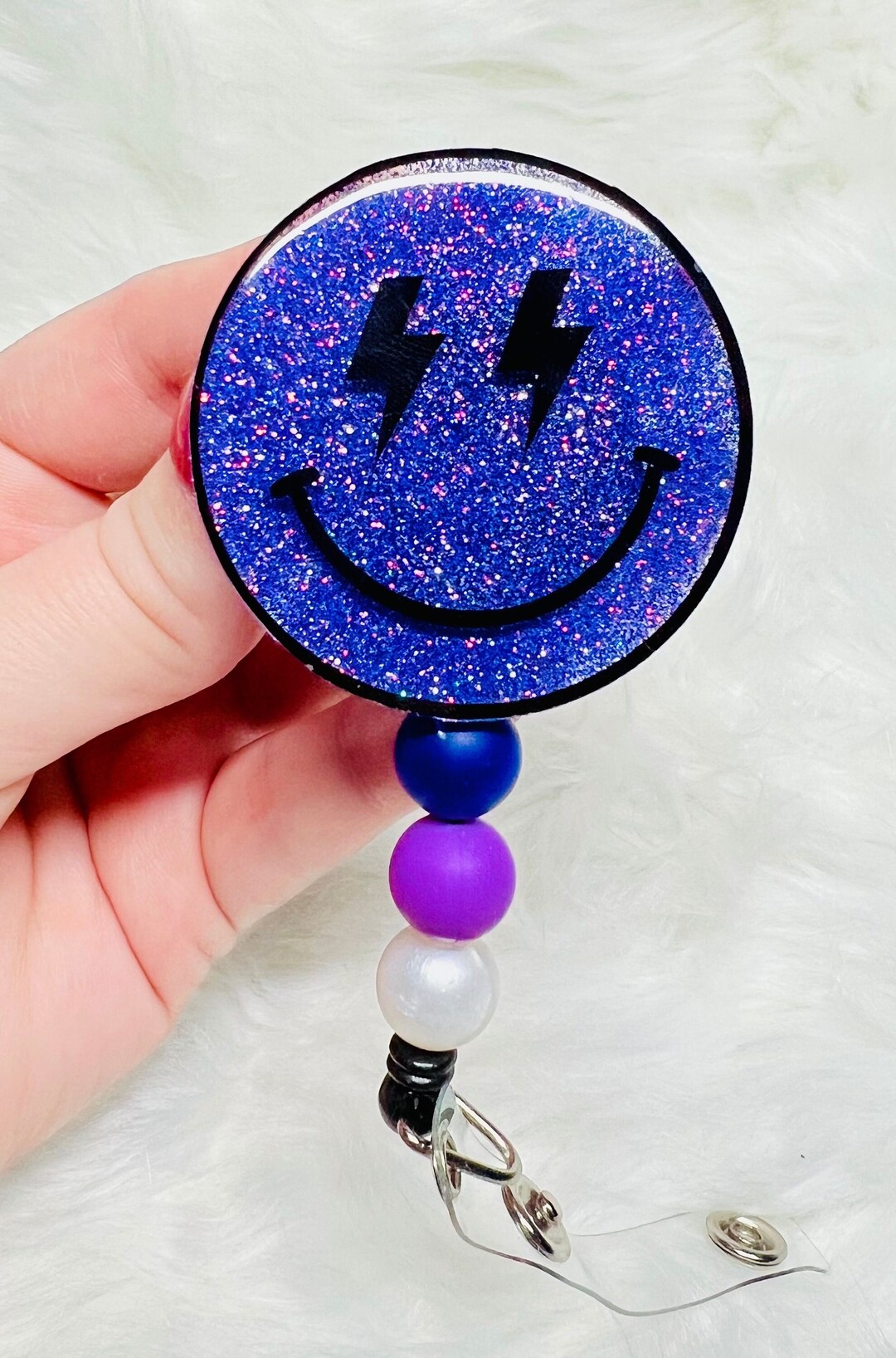 Smiley Face Badge Reel - Etsy