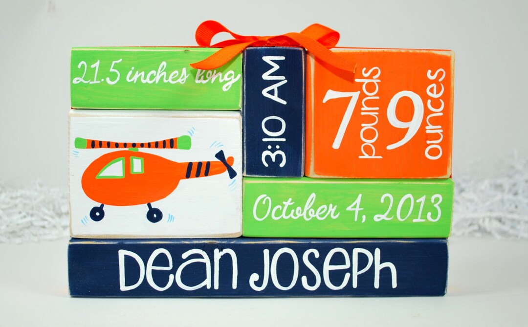 Helicopter Nursery Baby Stat Woodenblock Shelf Sitter Stack - Etsy