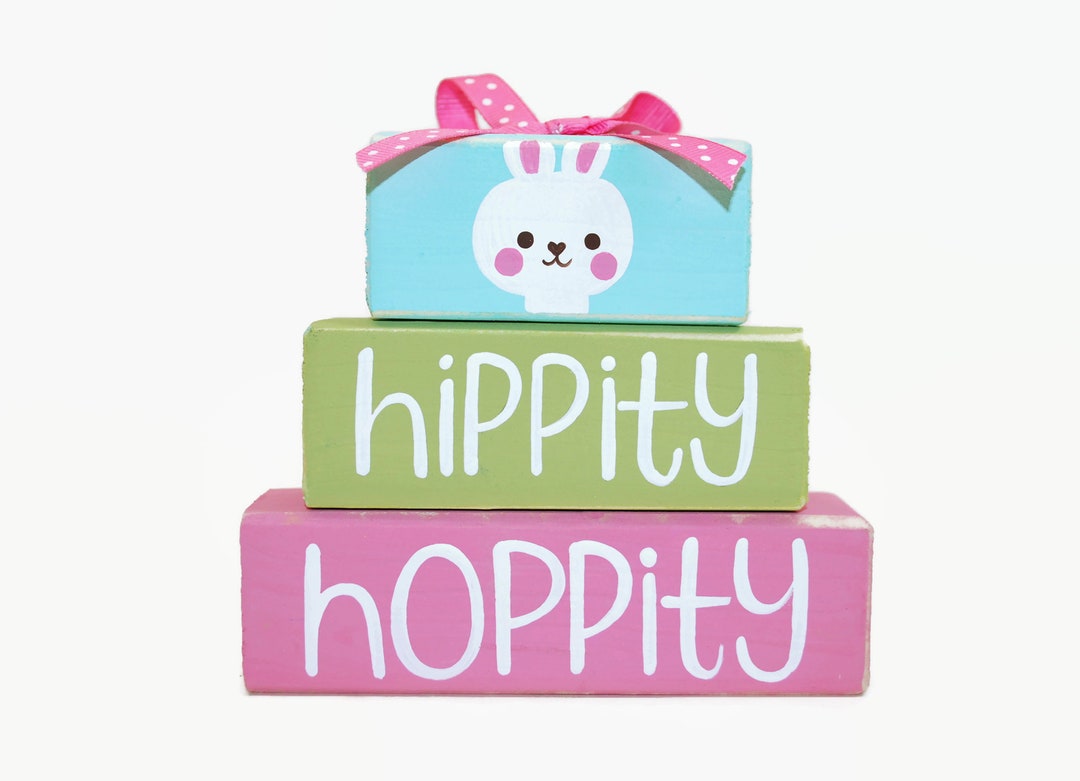 Easter Bunny Hippity Hoppity Woodenblock Shelf Sitter Stack - Etsy